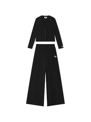 Izzue Logo-embroidered Cardigan And Pants Set