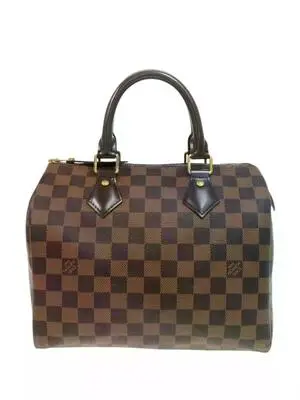LOUIS VUITTON 2017 Damier Ebene Speedy 25 Boston Bag - Brown