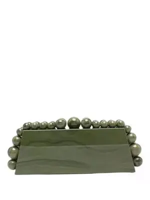 Cult Gaia Eos Lungo Marbled Clutch Bag - Green