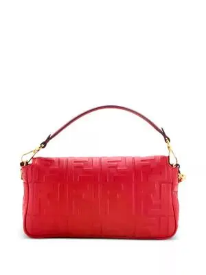 Fendi Baguette Nm Bag Zucca Embossed Leather Medium Crossbody Bag