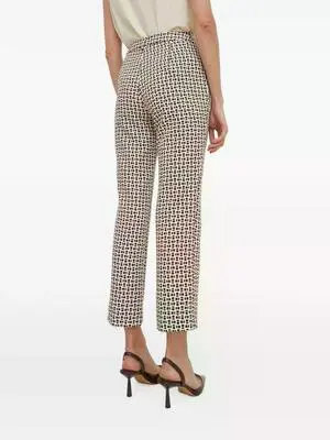 Sisley Geometric-print Cropped Trousers