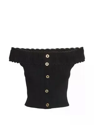 Sandro Rib-knit Off-shoulder Top