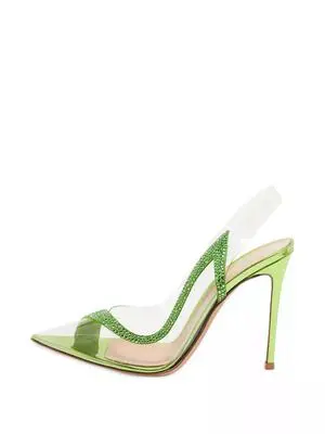 GIANVITO ROSSI Hortensia Crystal-embellished Pumps - Green