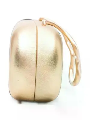 Cult Gaia Ilaria Metallic-finish Wave-handle Clutch Bag