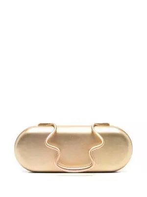Cult Gaia Ilaria Metallic-finish Wave-handle Clutch Bag