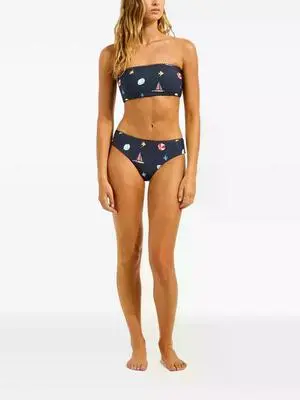 Seafolly Beachclub Retro Graphic-print Bandeau Bottom