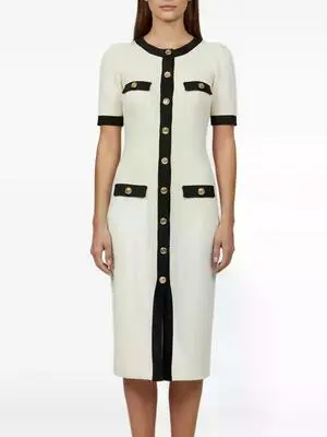 Elisabetta Franchi Knit Button-front Midi Dress