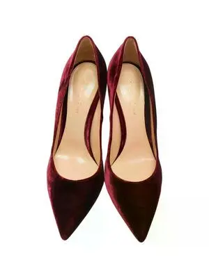 GIANVITO ROSSI Velvet Pointed-toe Stiletto Pumps - Red