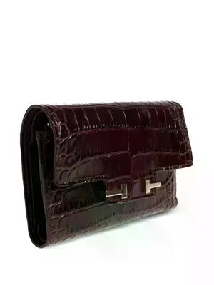 TOM FORD Crocodile-effect T-clasp Leather Wallet