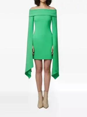 Solace London Mila Off-shoulder Mini Dress - Green