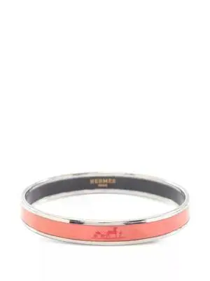 Hermès Cloisonné Bangle Bracelet - Silver