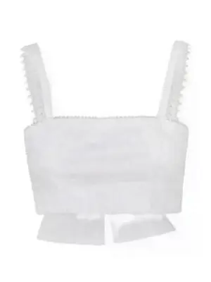 Waimari Lace-trim Cropped Top