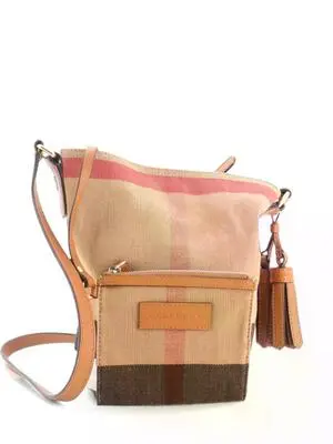 Burberry Ashby Bag House Check Canvas Medium Bucket Bag