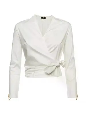 Elisabetta Franchi Wrapped Poplin Top