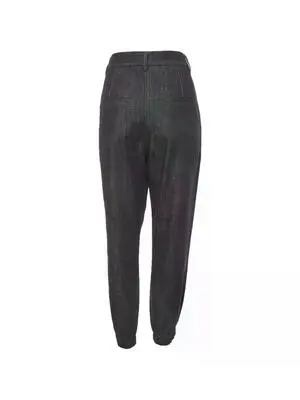 Brunello Cucinelli Dark Wash Cotton Pleated Jogger Jeans - Blue