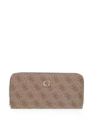 Guess Monogram-print Zip-around Wallet - Neutrals