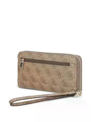 Guess Monogram-print Zip-around Wallet - Neutrals