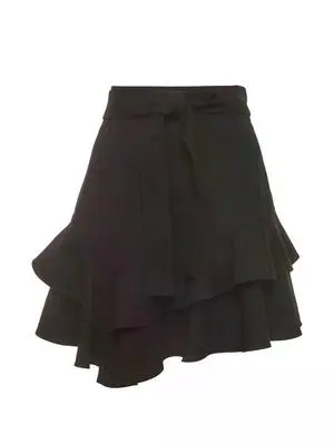 Maje Asymmetric Ruffled Mini Skirt