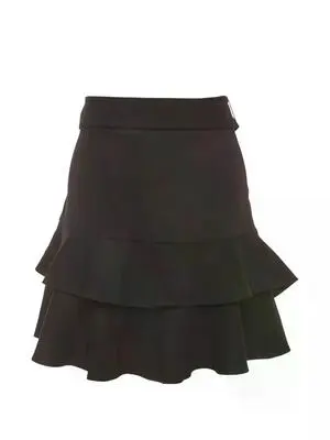 Maje Asymmetric Ruffled Mini Skirt