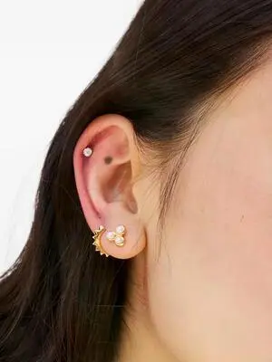 DOWER & HALL Star Huggie Hoop Earrings