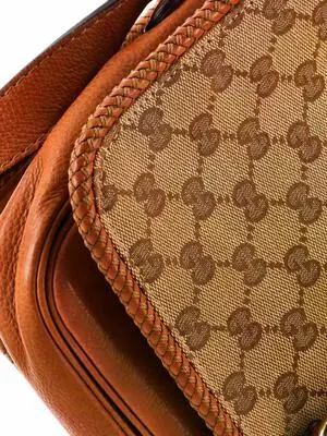 Gucci Marrakech Messenger Bag Gg Canvas With Leather Medium Crossbody Bag