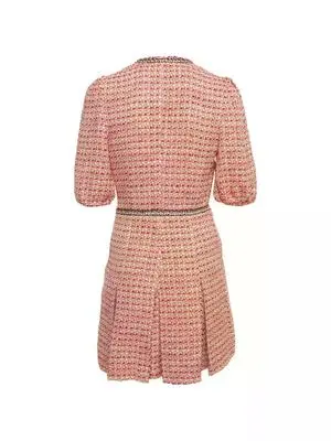 Maje Pleated Tweed Mini Dress