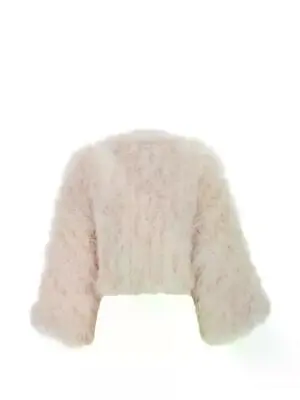 YVES SALOMON Faux-fur Cropped Cape - Pink