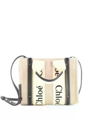 Chloé Woody Canvas With Leather Small Tote Bag