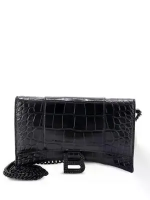 Balenciaga Hourglass Chain Wallet Bag - Black