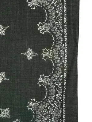Destin Paisley-print Wool Scarf - Black