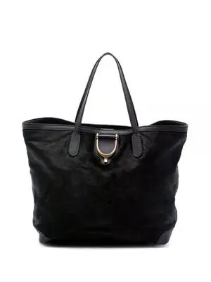 Gucci Pony Hair Stirrup Tote Bag - Black