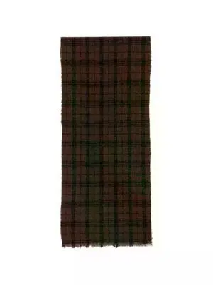 Destin Check-pattern Fringed Scarf