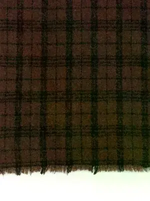 Destin Check-pattern Fringed Scarf