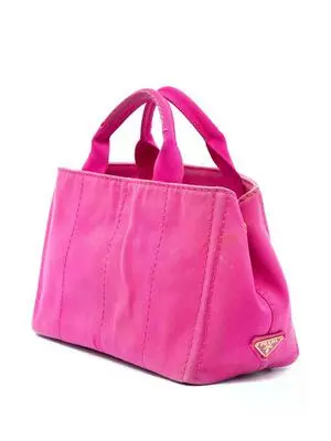 Prada 2013-2026 Small Canvas Canapa Logo Tote Satchel
