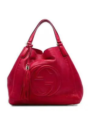 Gucci 2016-2026 Medium Calfskin Soho Cellarius Tote Bag - Red