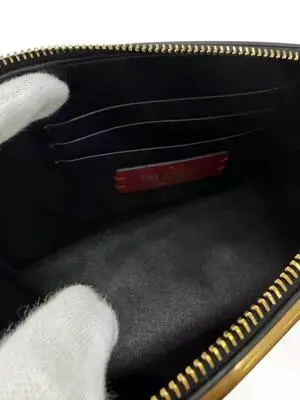 Valentino Garavani Calfskin Vlogo Cosmetic Pouch - Black