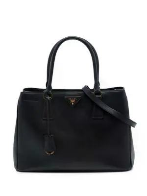 Prada 2013-2026 Medium Saffiano Lux Galleria Satchel - Black