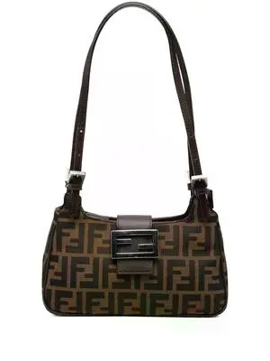 Fendi 2000-2010 Zucca Canvas Shoulder Bag - Brown