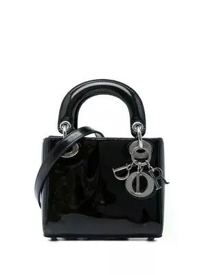 Dior 2015 Mini Patent Lady Satchel - Black