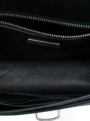 Prada 2000-2013 Studded Saffiano Push Lock Wristlet Clutch Bag