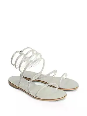 NICOLAS LAINAS Crystal-embellished Spiral-strap Flat Sandals
