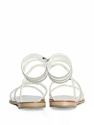 NICOLAS LAINAS Crystal-embellished Spiral-strap Flat Sandals