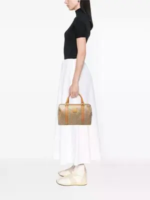 Celine 2012 Macadam Coated Canvas Boston Bag