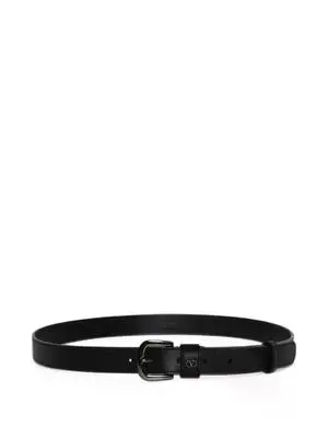Valentino Garavani Vlogo Signature Leather Belt - Black