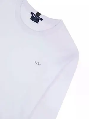 Paul & Shark Logo-embroidered Crew-neck Sweater - White