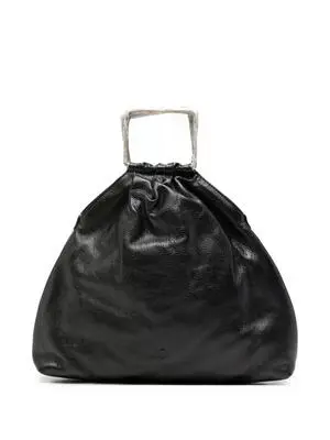 AUTENTICA 504 Leather Metal-handle Tote Bag - Black