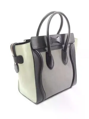 Celine 2000-2026 Micro Tricolor Leather Luggage Tote Handbag