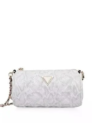 Guess Giully Snakeskin-effect Quilted Cross Body Bag - White