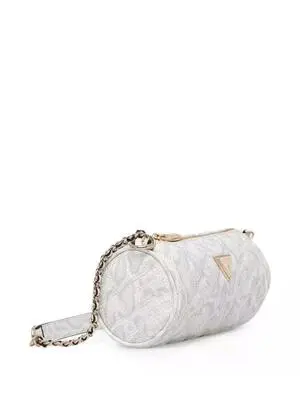 Guess Giully Snakeskin-effect Quilted Cross Body Bag - White