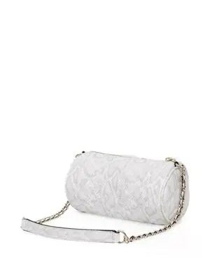 Guess Giully Snakeskin-effect Quilted Cross Body Bag - White